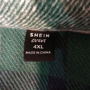 SHEIN | Jackets & Coats | New In Package Plus Size Green Plaid Jacket ...